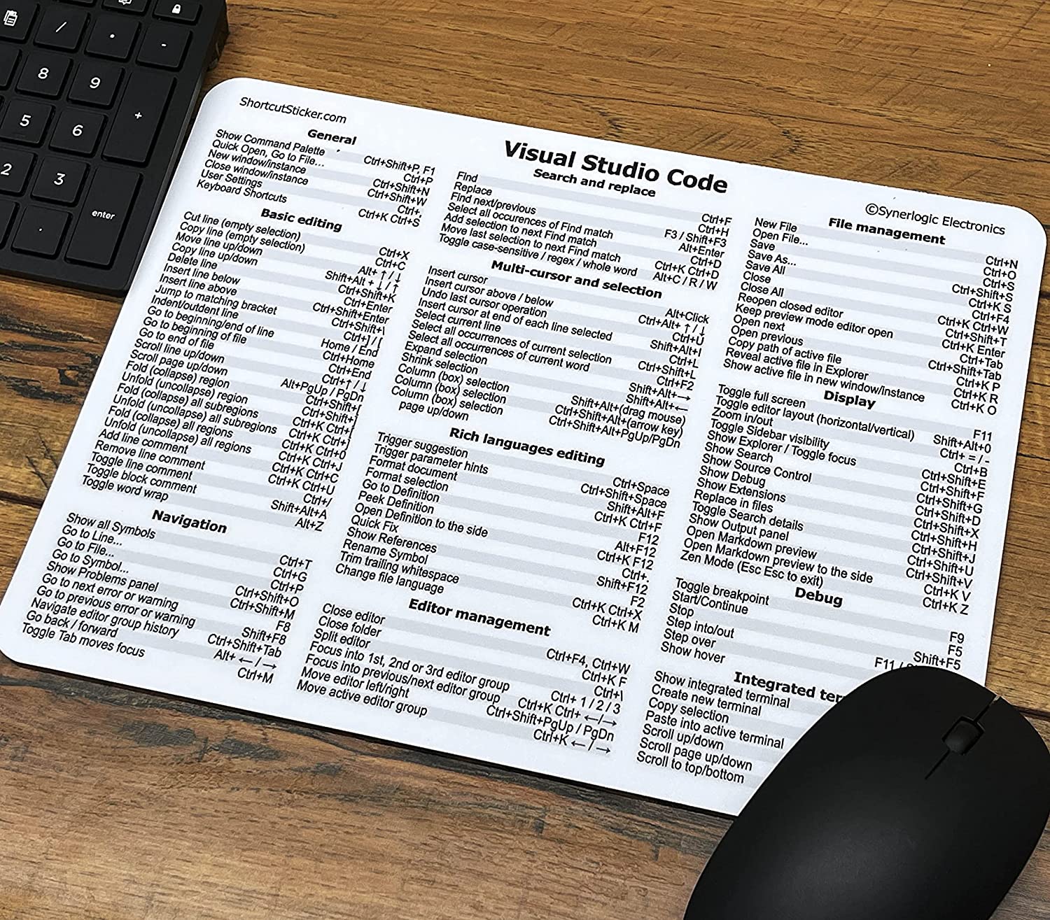 Visual Studio Code Ultimate Keyboard Shortcut Reference Mousepad ...