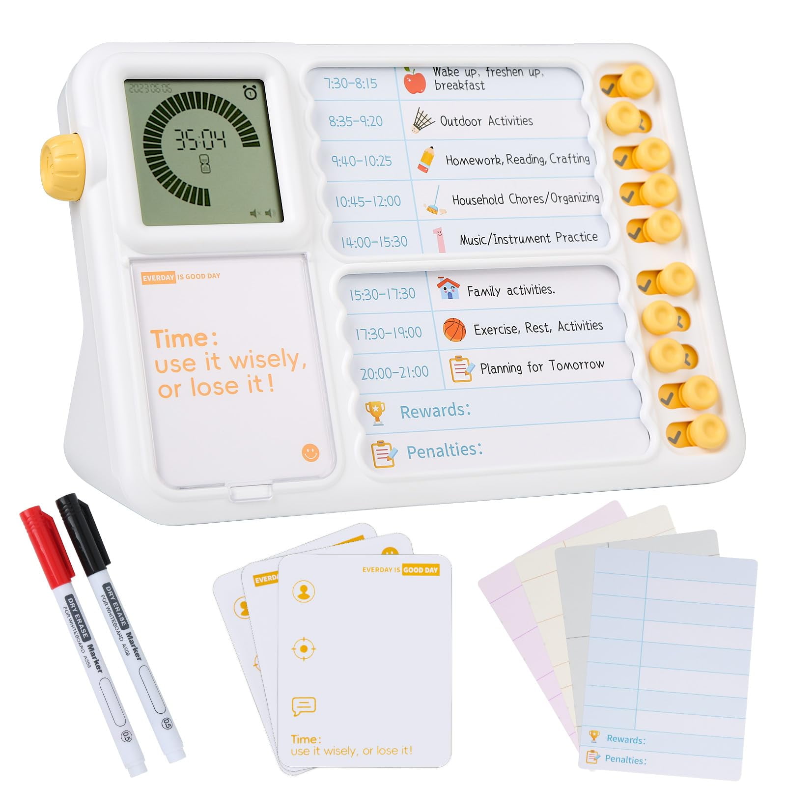 Visual Timer for Kids with Planning Board, ADHD Timer for Kids, Daily ...