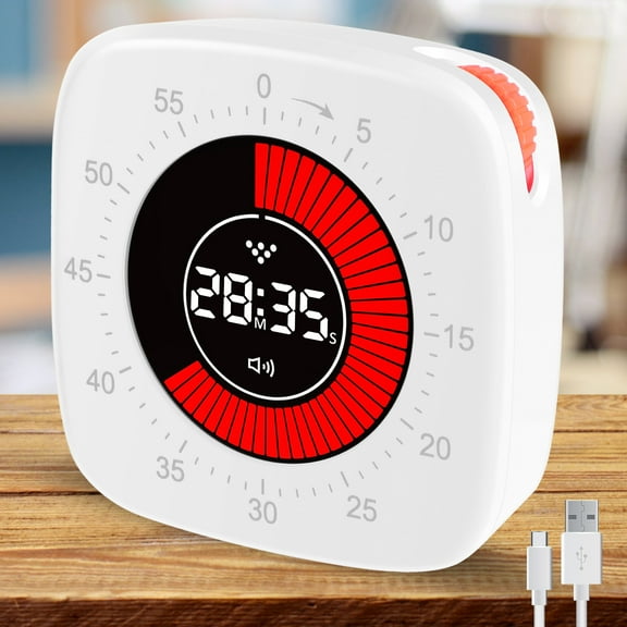 TWENTY5 SEVEN 7.5 inch Large Visual Timer, Magnetic, Mechanical, Mint ...