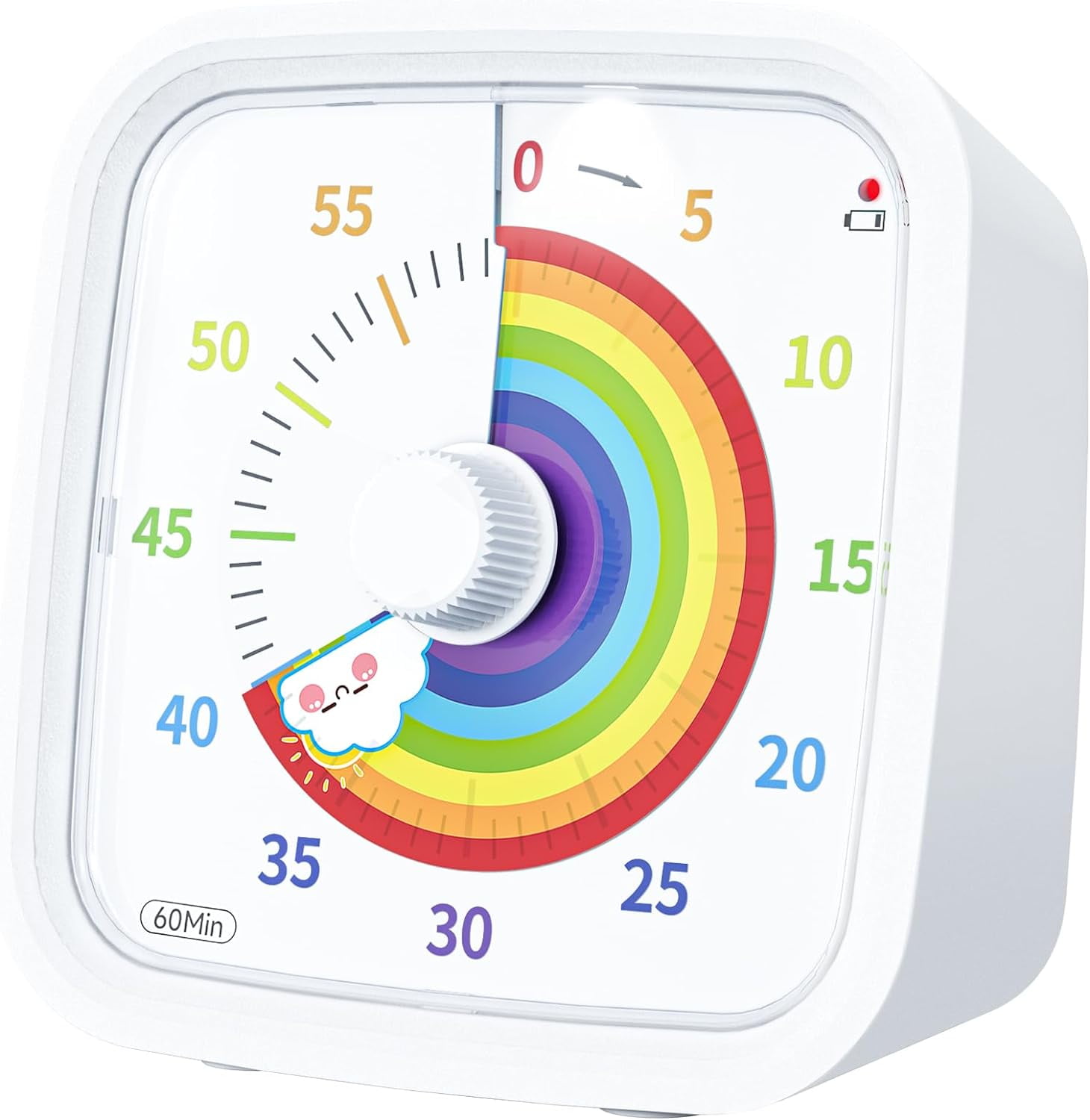 Visual Timer with Protective Case, Rainbow Disk 60 Minute Countdown ...