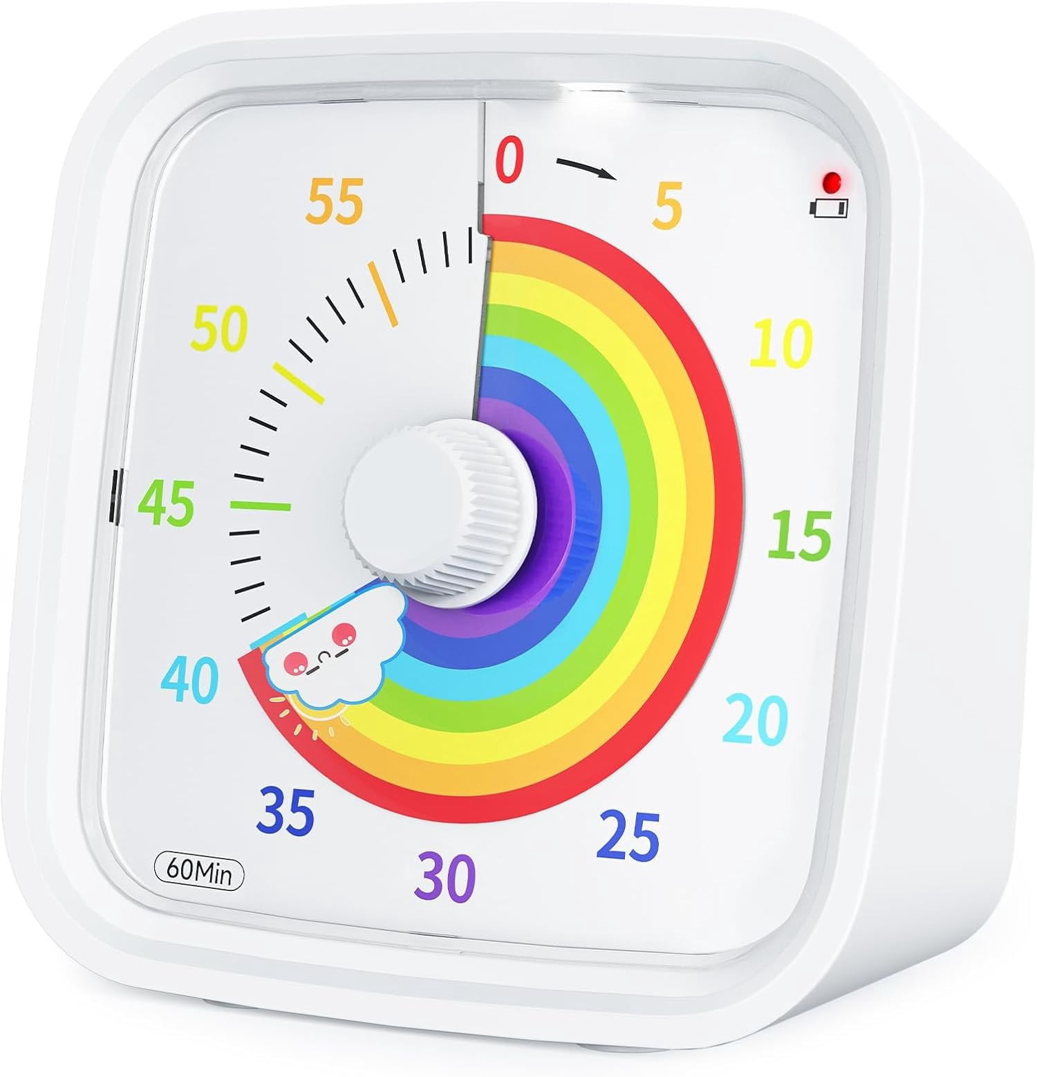 Visual Timer with Protective Case, Rainbow Disk 60 Minute Countdown ...