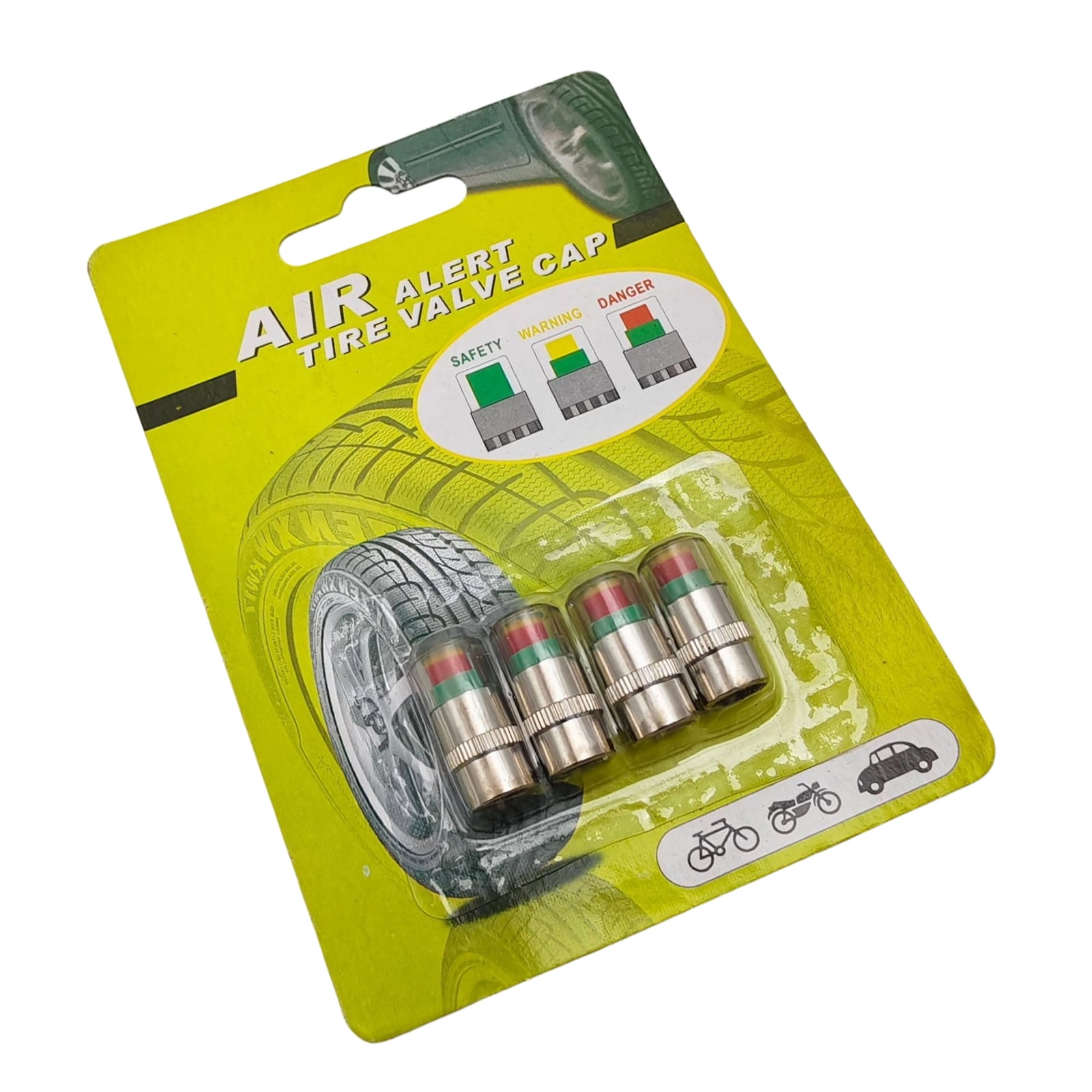 Visual Tire Pressure Monitor Cap With Color Coded Alert Showing Green ...
