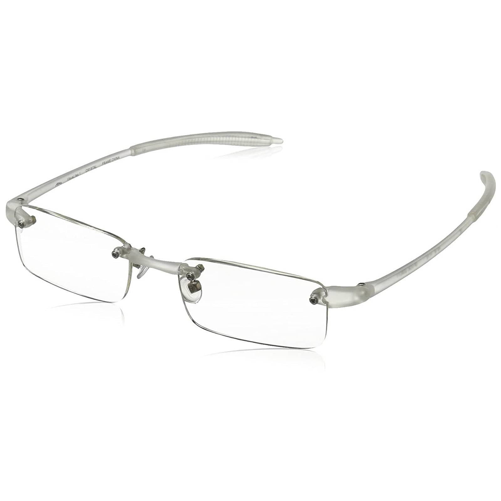 Visualites 1 Crystal 1.00 Power Lightweight Rimless Rectangle Reading ...