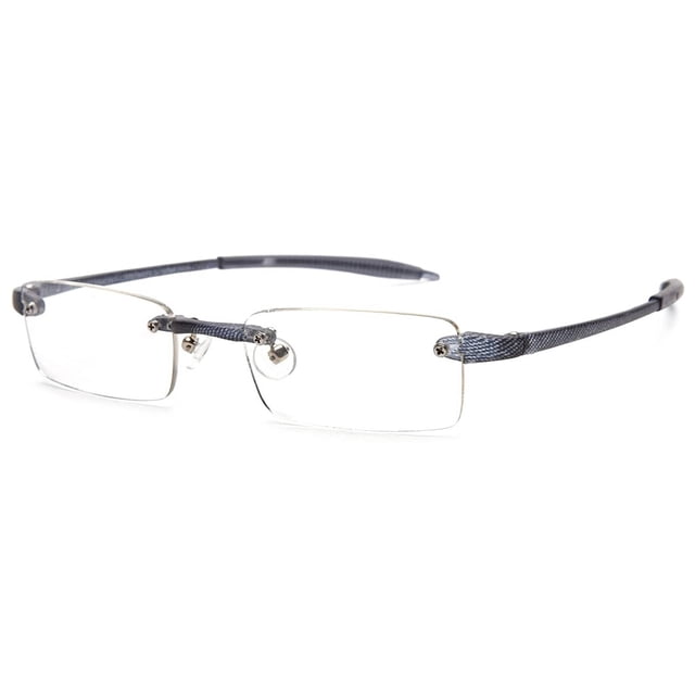 Visualites 1 Grey Matrix 1.50 Power Lightweight Rimless Rectangle ...