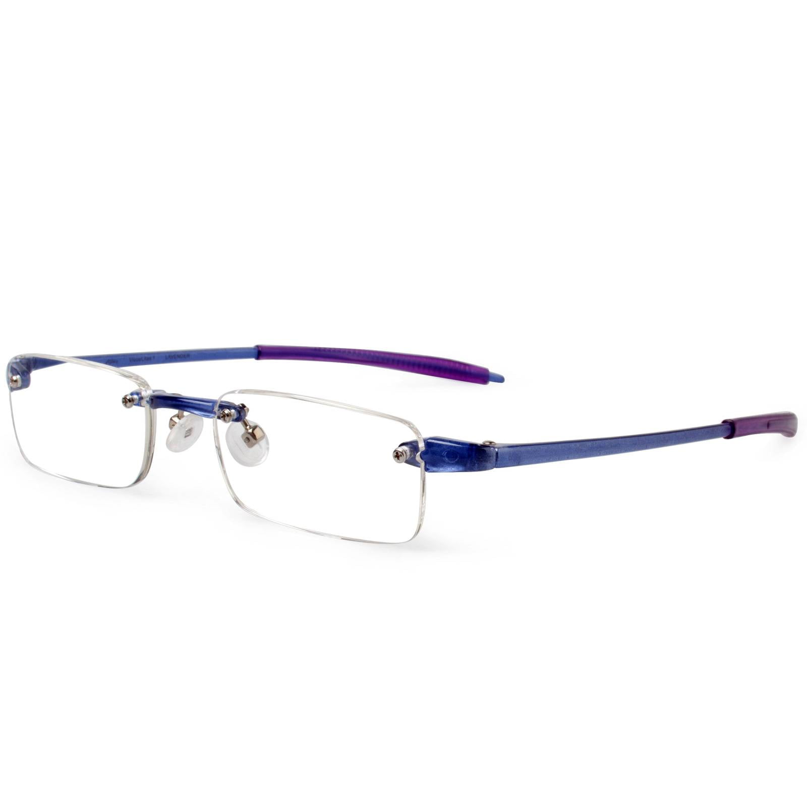 Visualites 1 Lavender 2.50 Power Lightweight Rimless Rectangle Reading ...