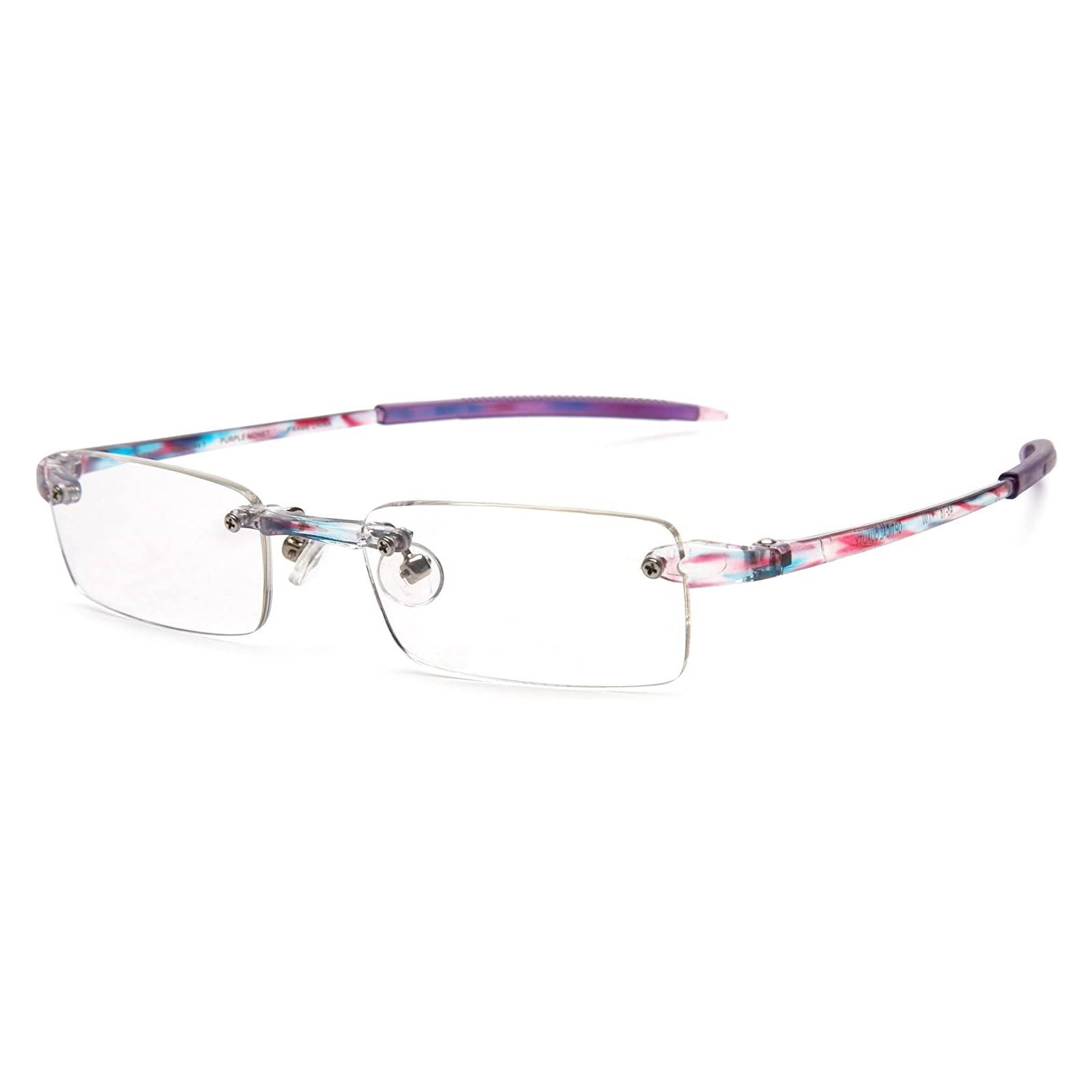 Visualites 1 Purple Monet 2.50 Power Lightweight Rimless Rectangle ...
