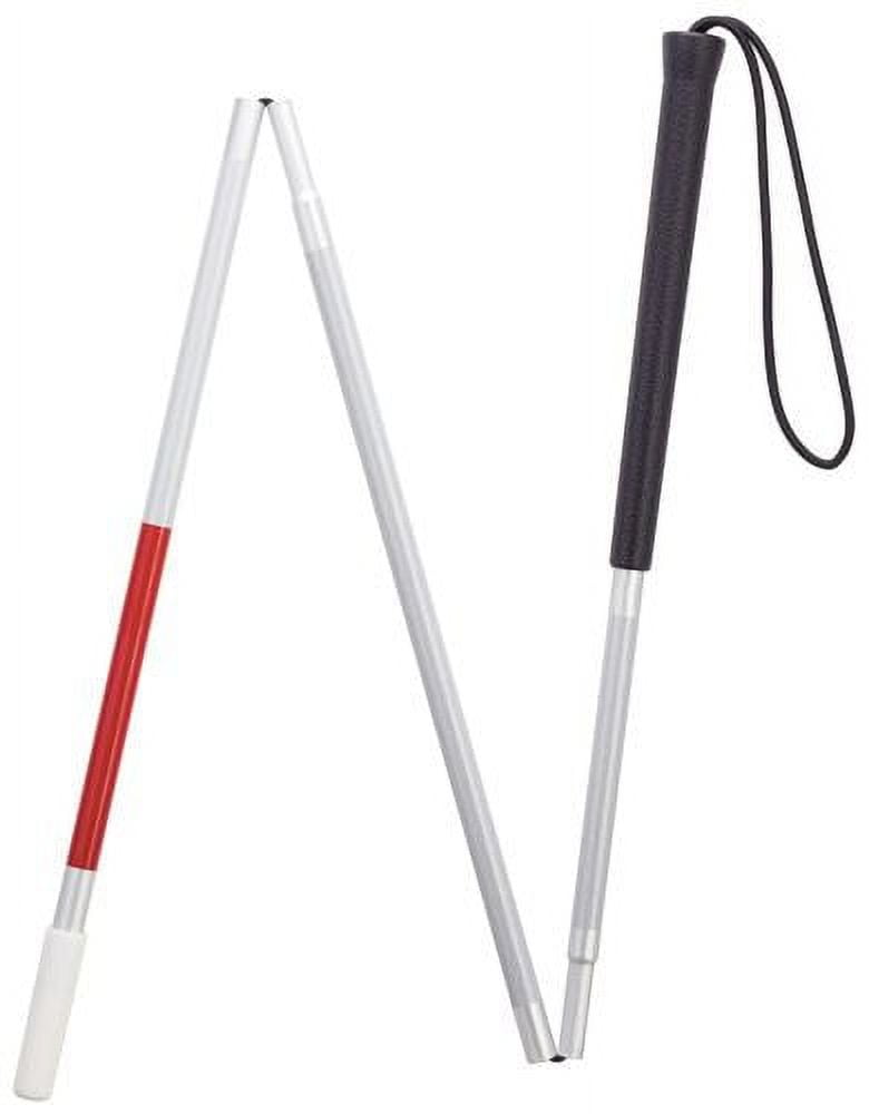 Visually Impaired Cane 3-Section 45" Folding Golf Grip White Cane ...