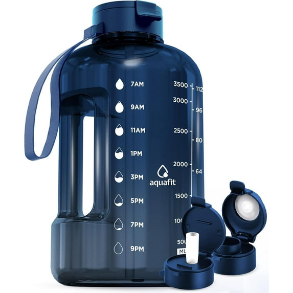 Visualz 1 Gallon Water with Time Marker - Straw & Chug Lid - BPA Free ...