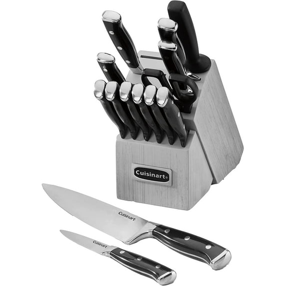 Visualz 15-Piece Knife Set with Block, High Carbon Stainless Steel ...