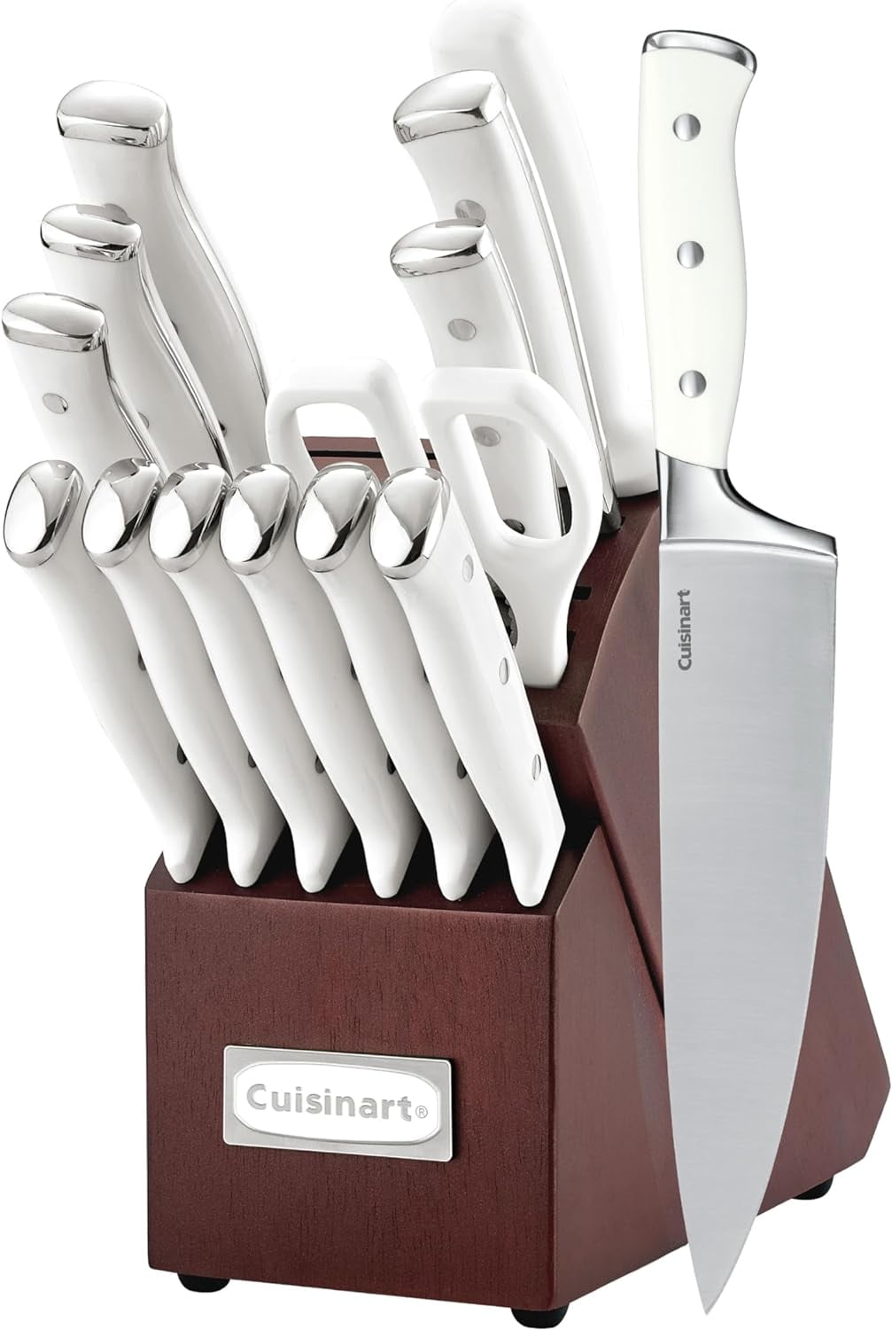 Visualz 15-Piece Knife Set with Block, High Carbon Stainless Steel ...