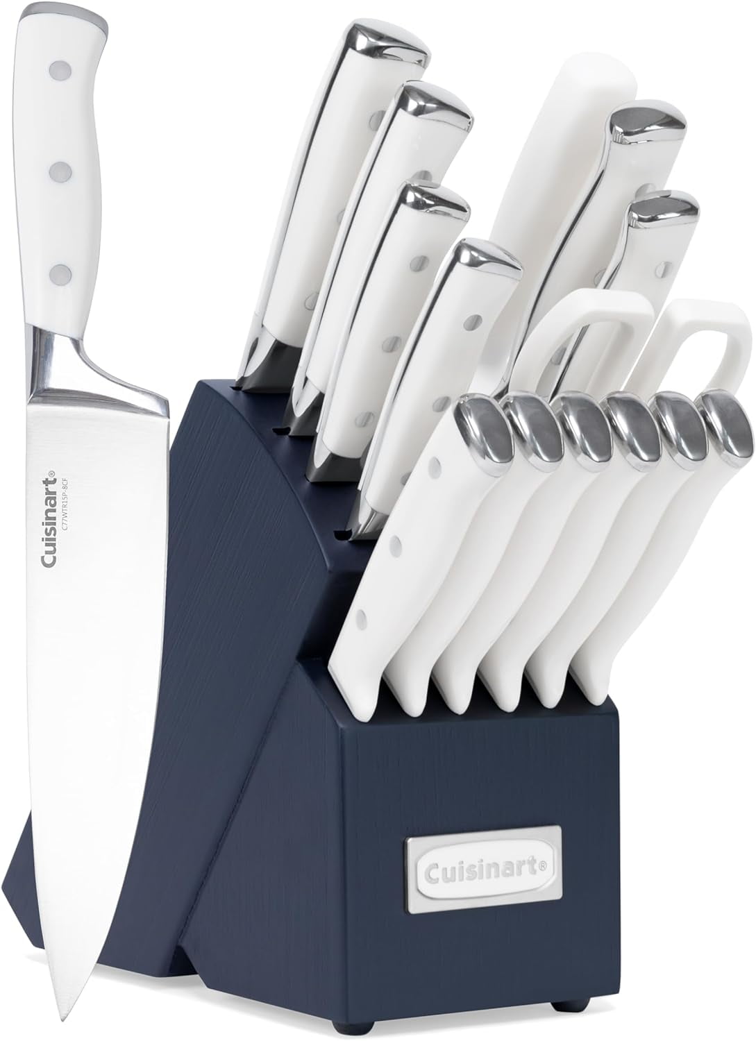 Visualz 15-Piece Knife Set with Block, High Carbon Stainless Steel ...
