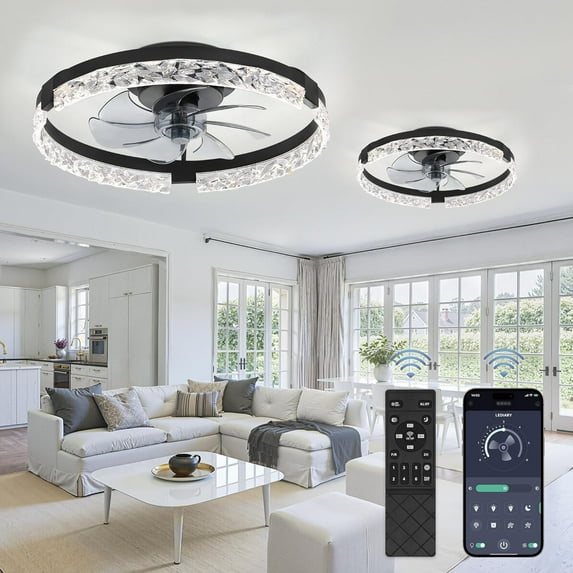 Visualz 2 Pack 20 Inch Low Profile Ceiling Fan with Lights and Remote ...