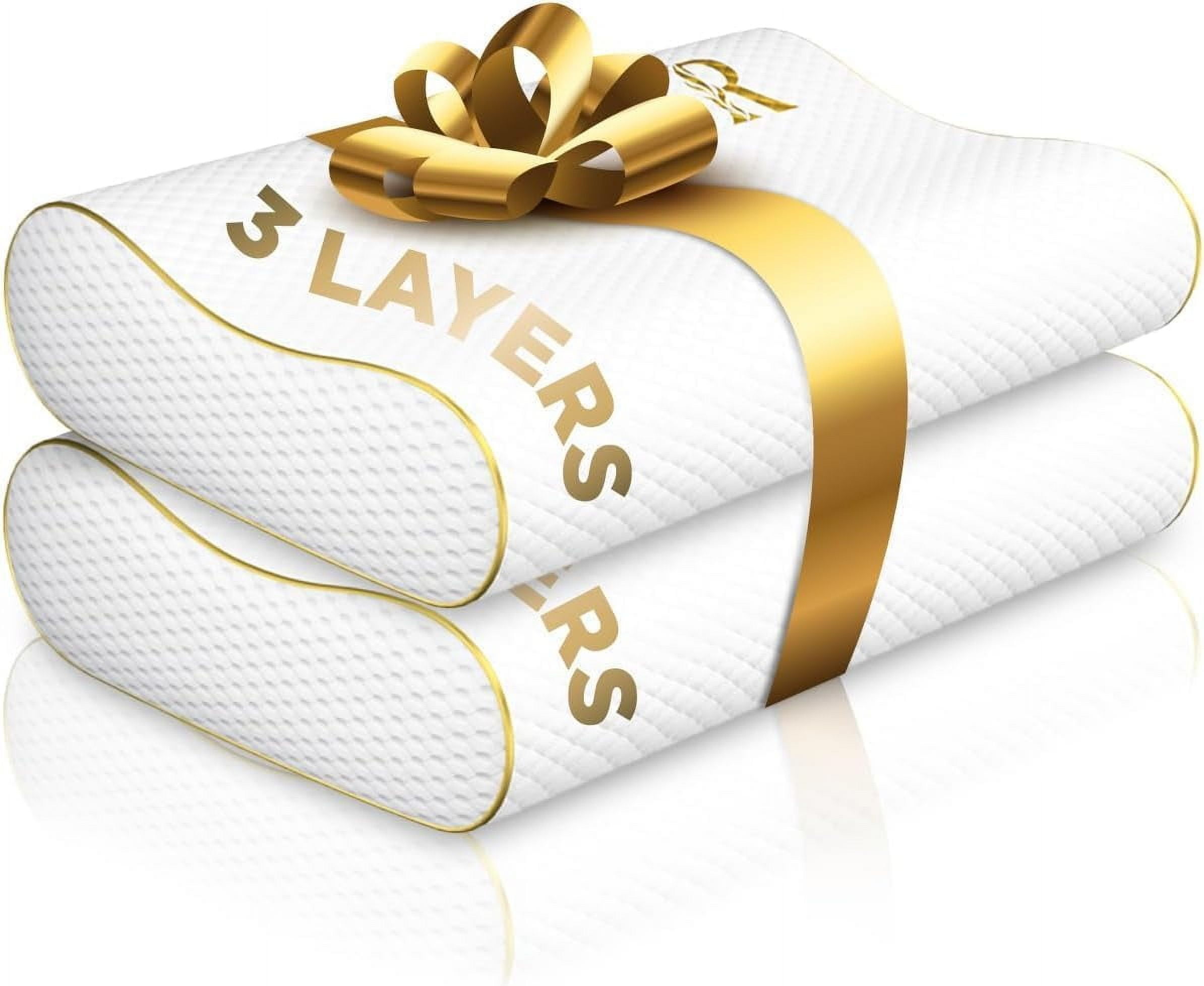 Visualz 2-Pack Queen Memory Foam Pillow, Cervical, Queen Contour ...