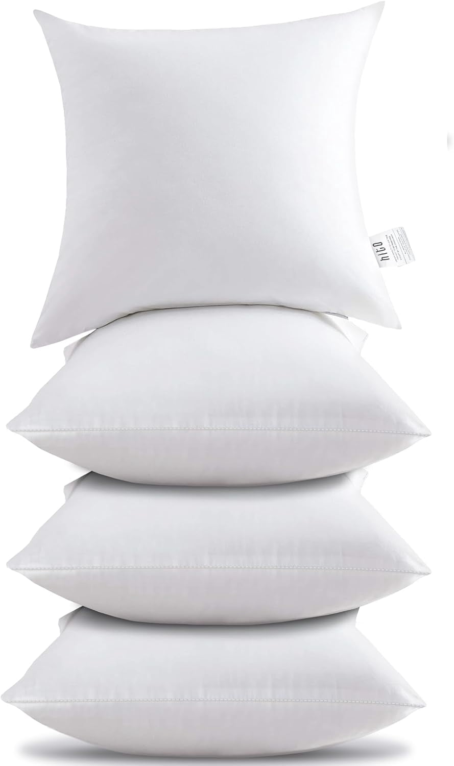 Visualz 20x20 Pillow Inserts (Set of 4)- 100% Cotton Covering Down ...