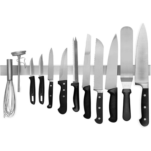 Visualz 24 Inch Stainless Steel Magnetic Knife Bar with Multipurpose ...