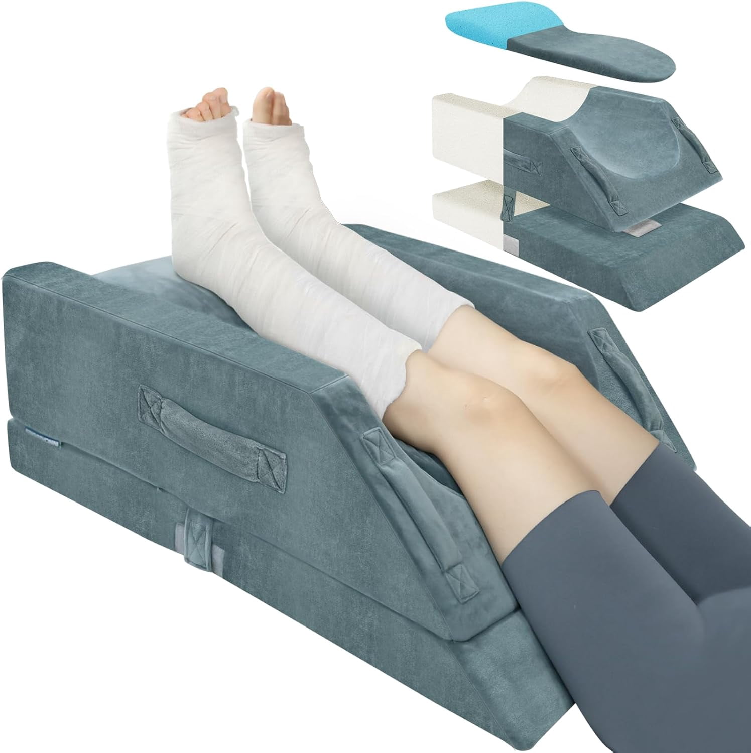 Visualz 4 Height-Adjustable Leg Elevation Pillows for After Surgery ...