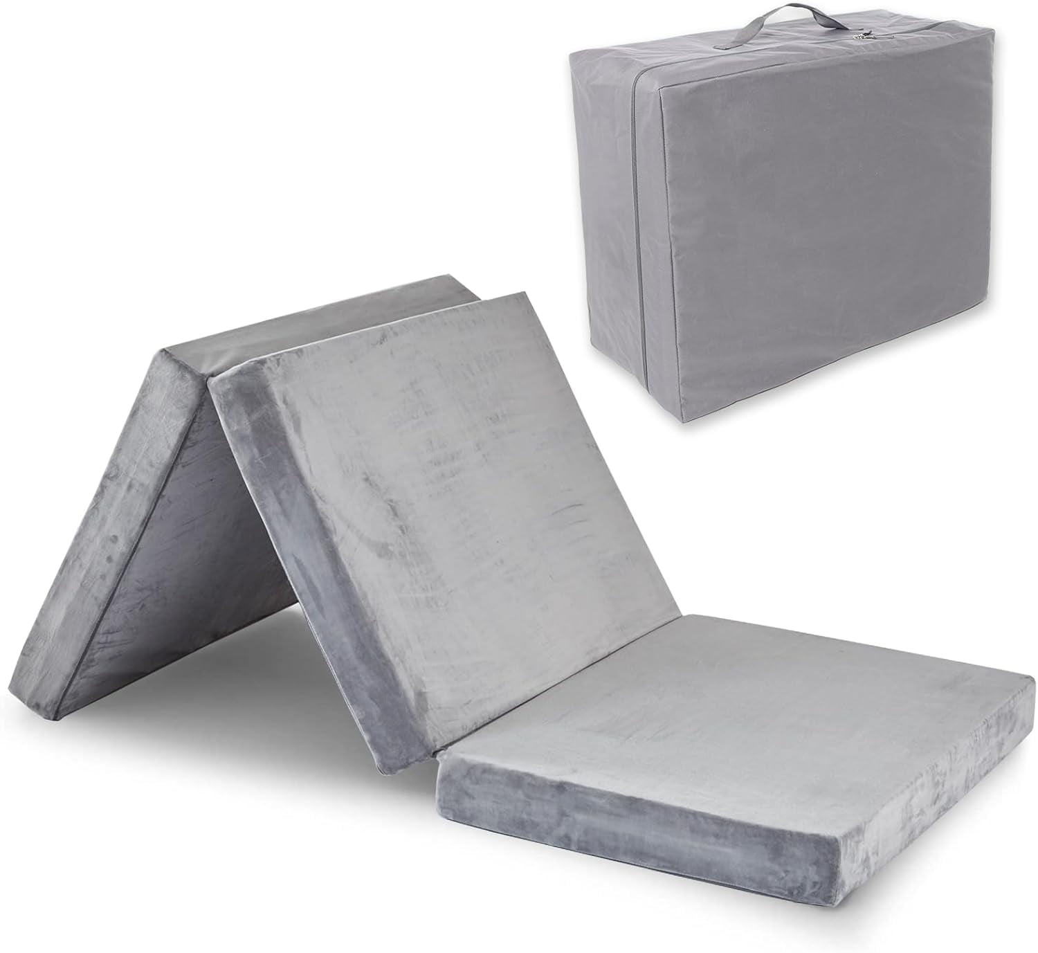 Visualz 4" Twin XL Memory Foam Folding Mattress with Storage Bag ...