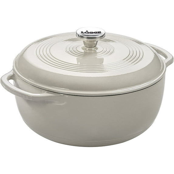 Visualz 6 Quart Enameled Cast Iron Dutch Oven with Lid – Dual Handles ...