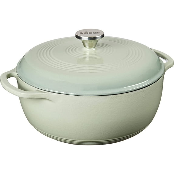 Visualz 6 Quart Enameled Cast Iron Dutch Oven with Lid – Dual Handles ...