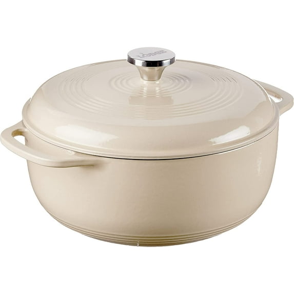 Visualz 6 Quart Enameled Cast Iron Dutch Oven with Lid – Dual Handles ...
