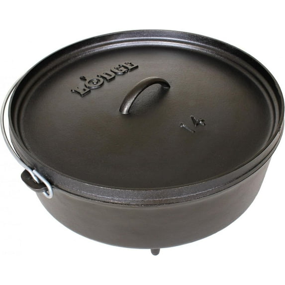 Visualz 6 Quart Pre-Seasoned Cast Iron Camp Dutch Oven with Lid - Dual ...