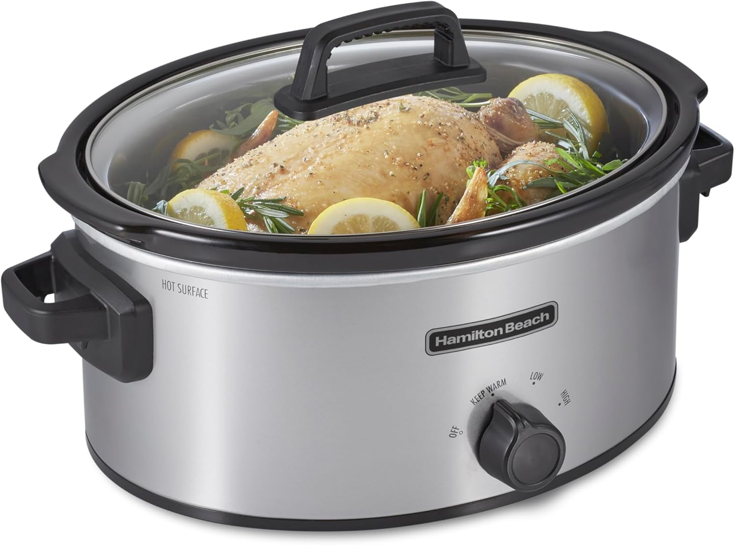 Visualz 6-Quart Slow Cooker with 3 Cooking Settings, Dishwasher-Safe ...