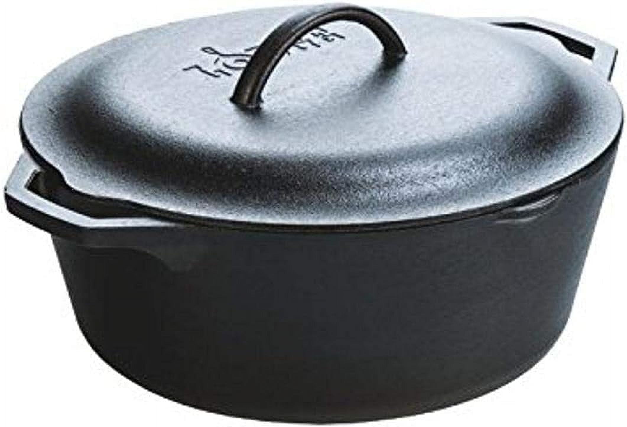 Visualz 7-Quart Cast Iron Dutch Oven – Made in USA, Pre-Seasoned, PFAS ...