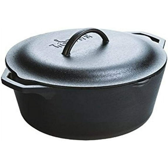 Visualz 7-Quart Cast Iron Dutch Oven – Made in USA, Pre-Seasoned, PFAS ...