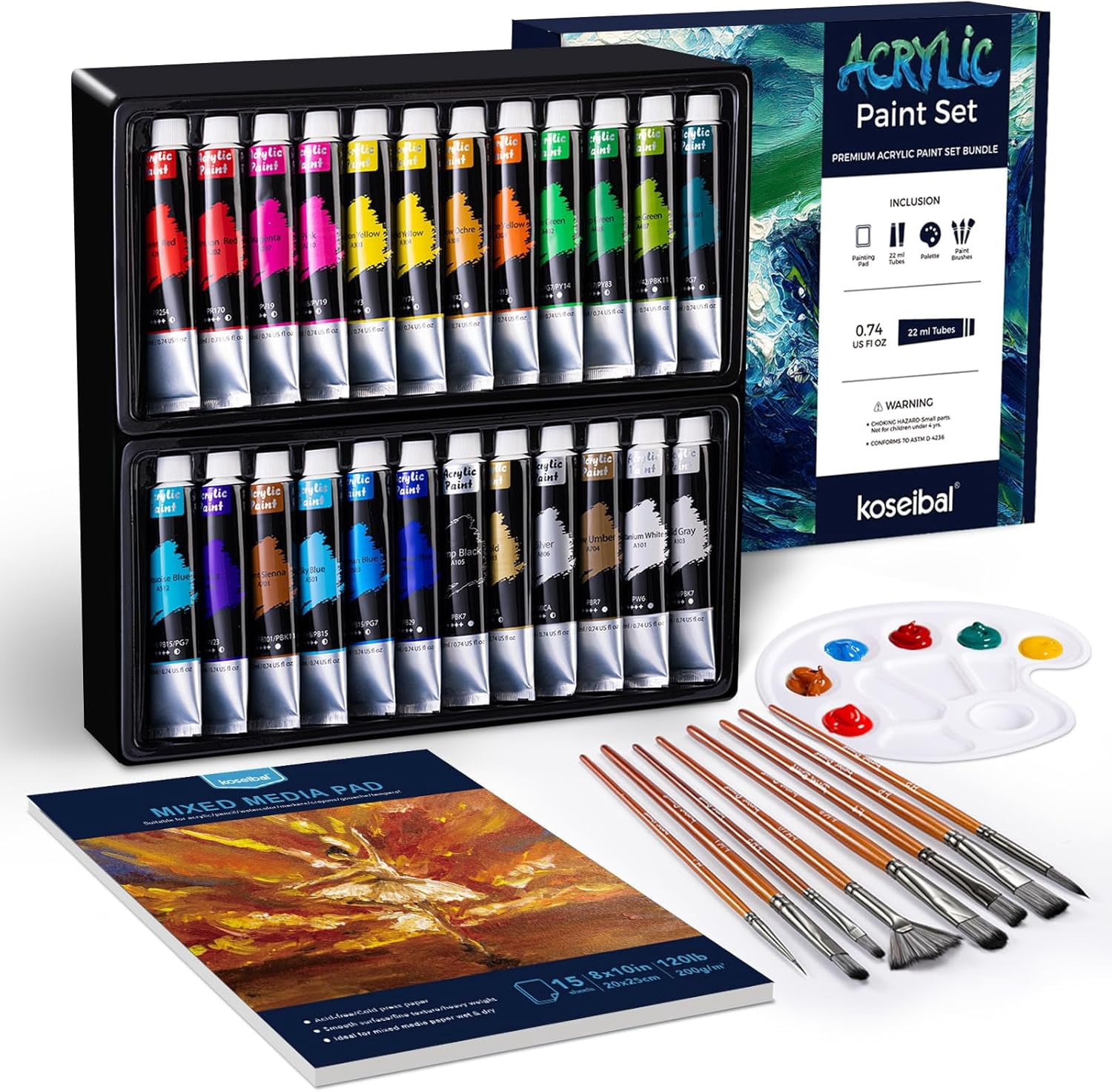 Visualz Acrylic Paint Set - Art Painting Supplies Kit for Kids & Adults ...