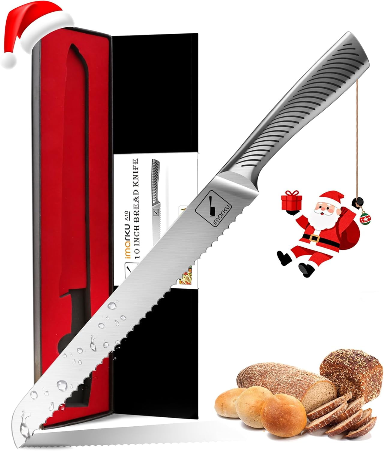 Visualz Bread Knife 10 Inch: German High Carbon Stainless Steel ...