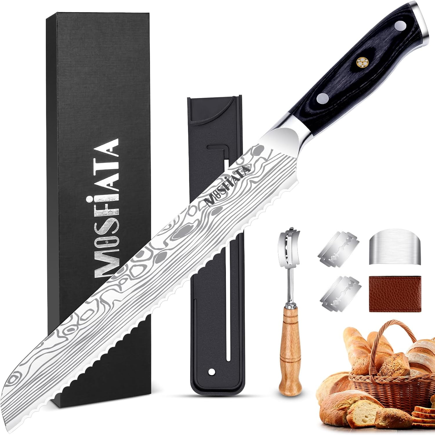 Visualz Bread Knife 8” Ultra Sharp Serrated Knife, German High Carbon ...