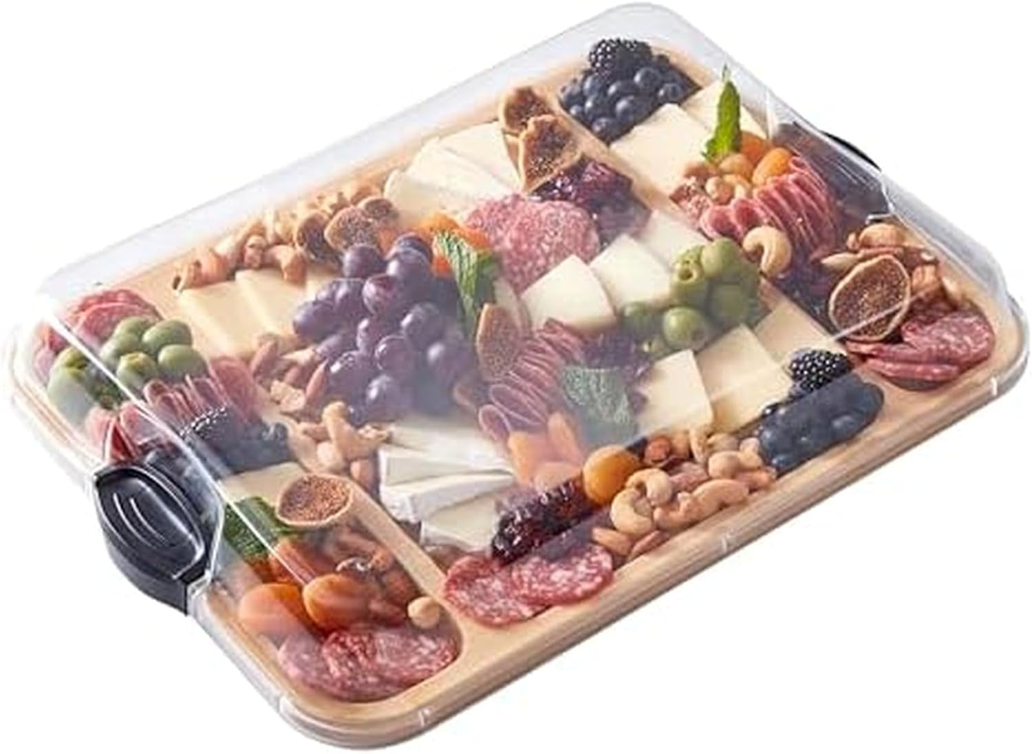 Visualz Build-a-Board Cutting Board with Three Compartments and Clear ...