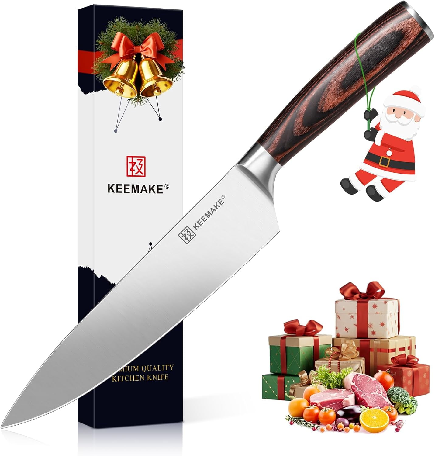 Visualz Chef Knife 8 inch - Sharp Kitchen Knife High Carbon Stainless ...