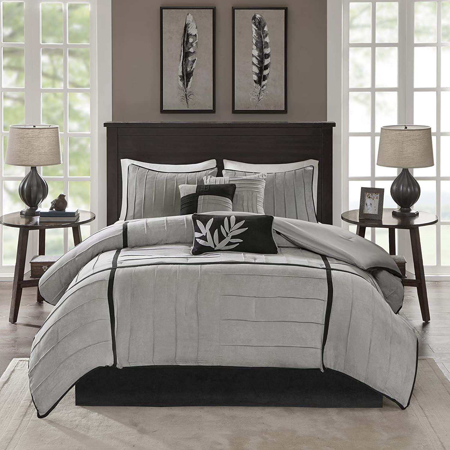 Visualz Cozy Comforter Set Casual Blocks Design All Season, Matching ...