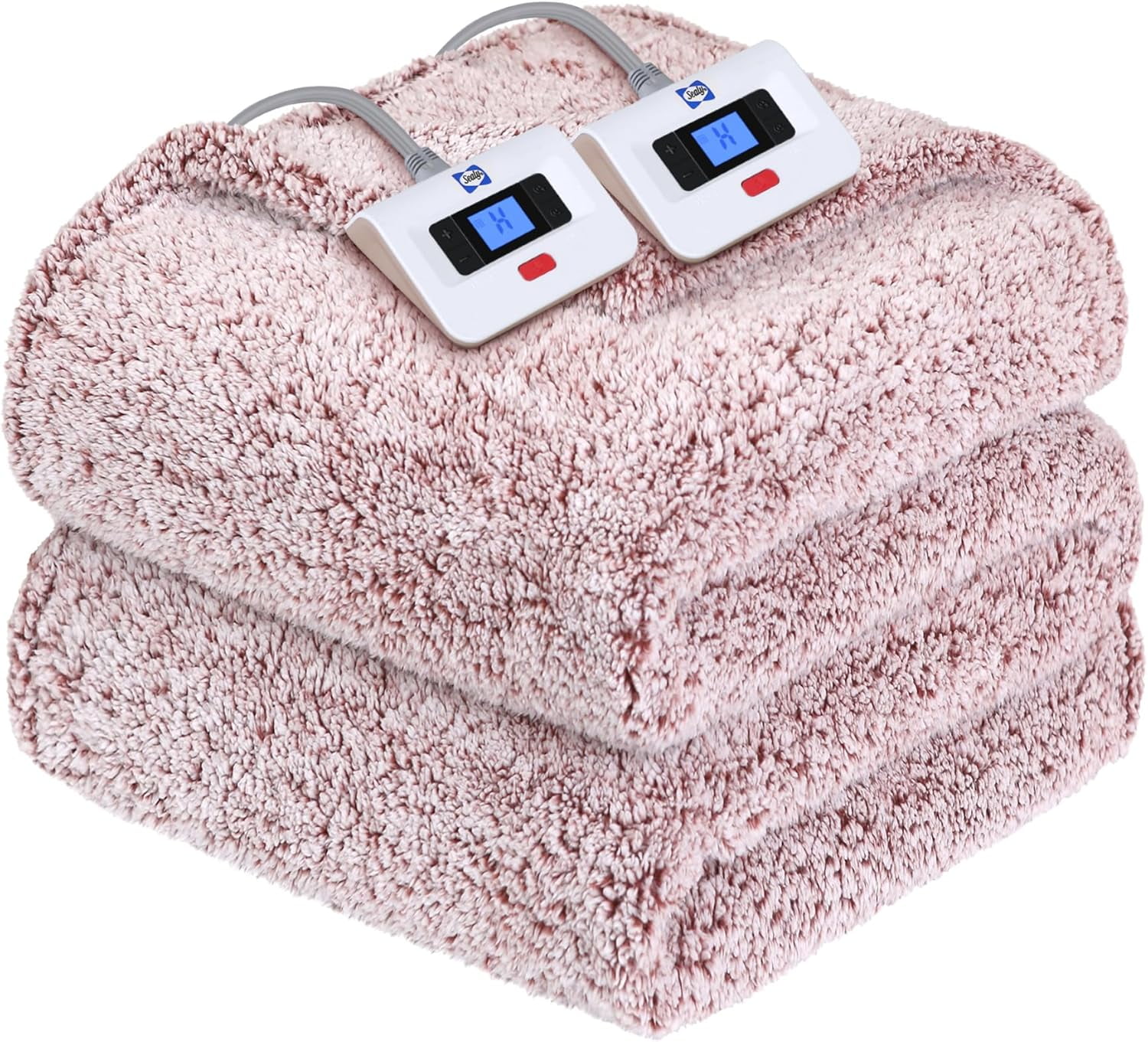 Visualz Electric Blanket Queen Size, Dual Control Soft Sherpa Heated ...