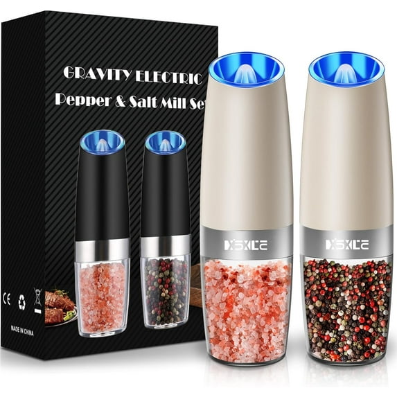 Visualz Electric Pepper and Salt Grinder Set, Adjustable Coarseness ...