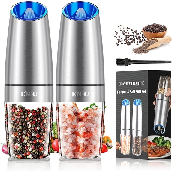 Visualz Electric Pepper and Salt Grinder Set, Adjustable Coarseness ...