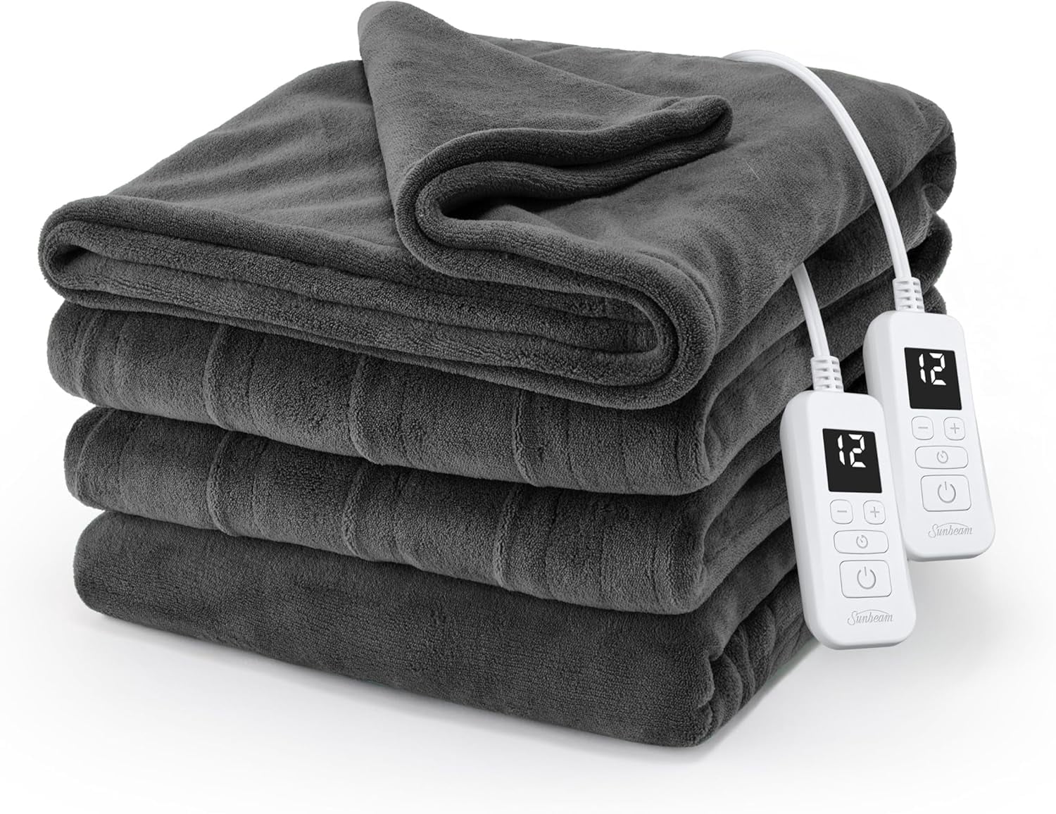 Visualz Electric Royal Luxe Microplush Heated Blanket, 12 Heat Settings ...
