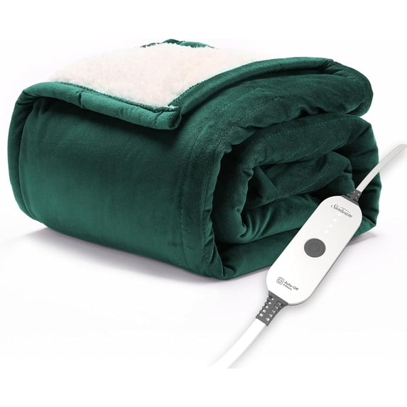 Visualz Electric Throw Royal Mink Sherpa Heated Blanket, 4 Heat ...