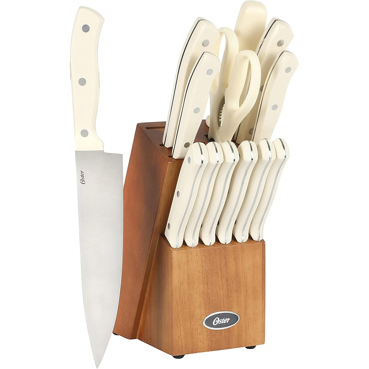 Visualz Evansville 14 Piece Cutlery Kitchen Knife Block Set, Stainless ...