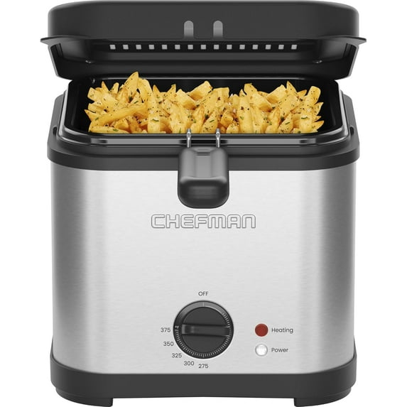 Visualz Fry Guy 2.5 Quart / 10 Cup Deep Fryer with Wire Basket, Hinged ...
