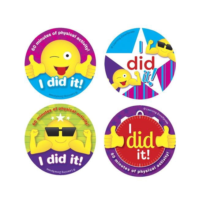 Learning Zonexpress 1595325 I Did it Physical Activity Stickers - Pack ...