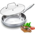 Visualz Kitchen Whole Body Tri-Ply Stainless Steel Frying Pan, 12 inch ...