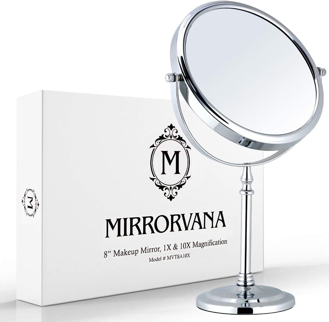 Visualz Large Double Sided 10X and 1X Magnifying Makeup Mirror with ...