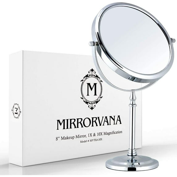Visualz Large Double Sided 10X and 1X Magnifying Makeup Mirror with ...