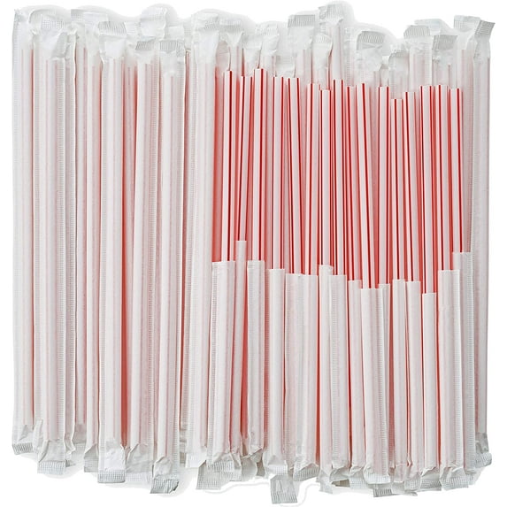 Visualz Long Plastic Straws Individually Wrapped 10.25" BPA Free 1000 ...