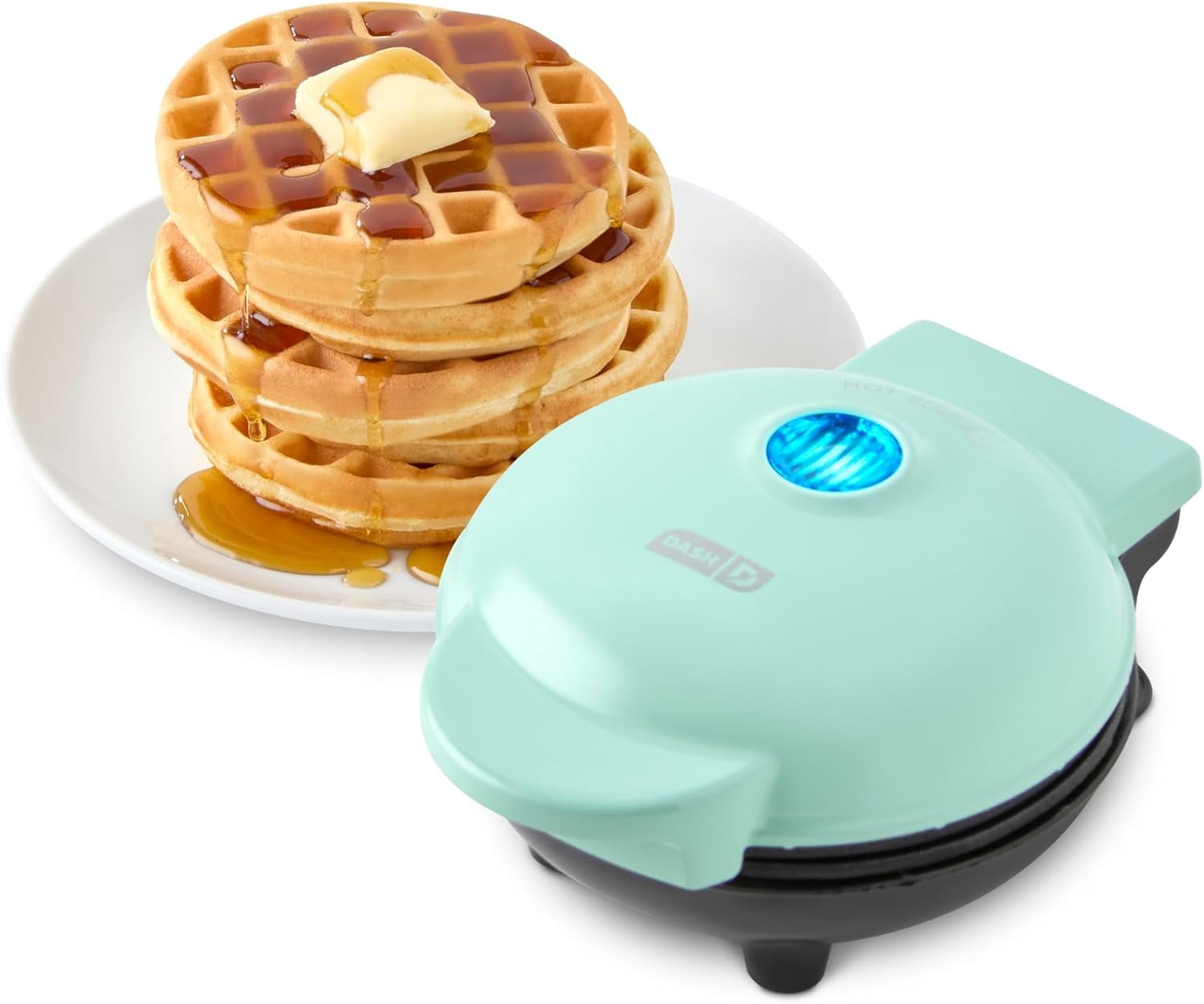 Visualz Mini Waffle Maker - 4” Waffle Mold, Nonstick Waffle Iron with ...