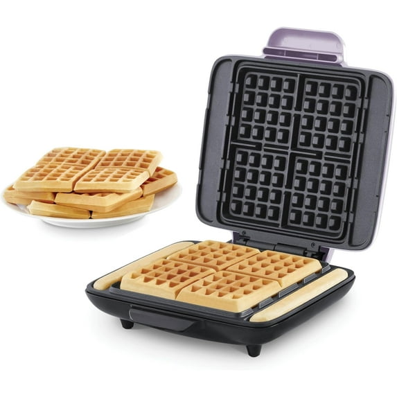 Visualz No-Drip Waffle Maker - Four Waffle Molds, Nonstick Waffle Iron ...