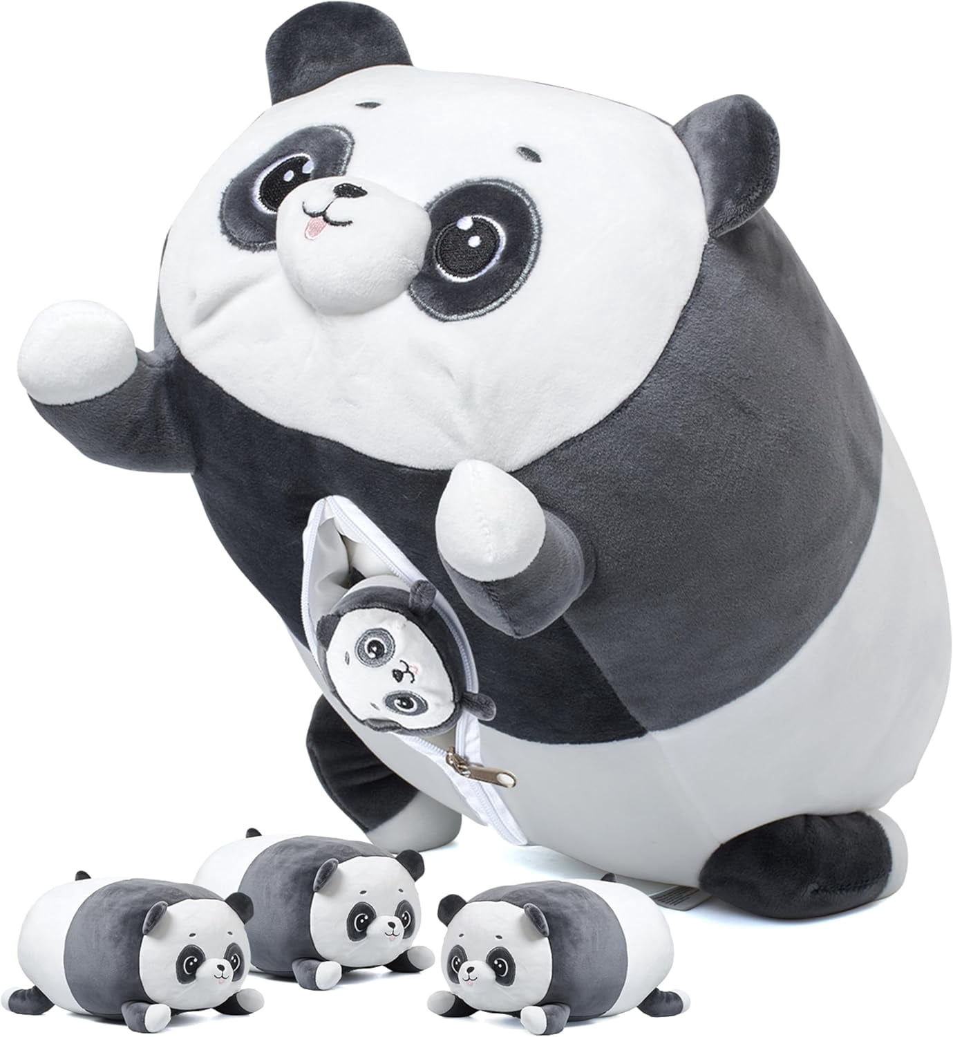 Visualz Panda with Puppies Plush Toy Set - Super Soft Plush Material ...