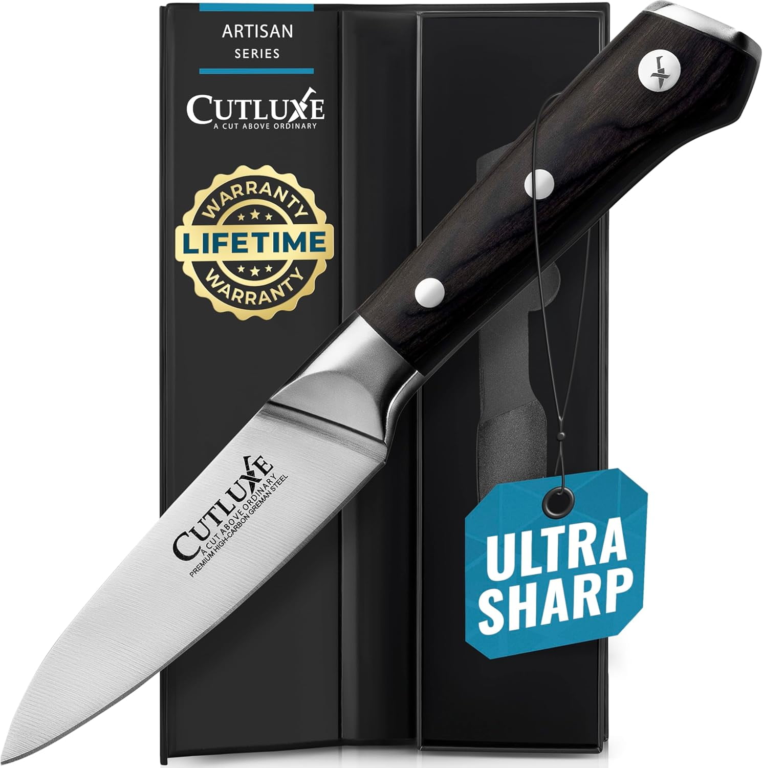 Visualz Paring Knife, 3.5" Small Kitchen Peeling Knife with Sharp Blade ...